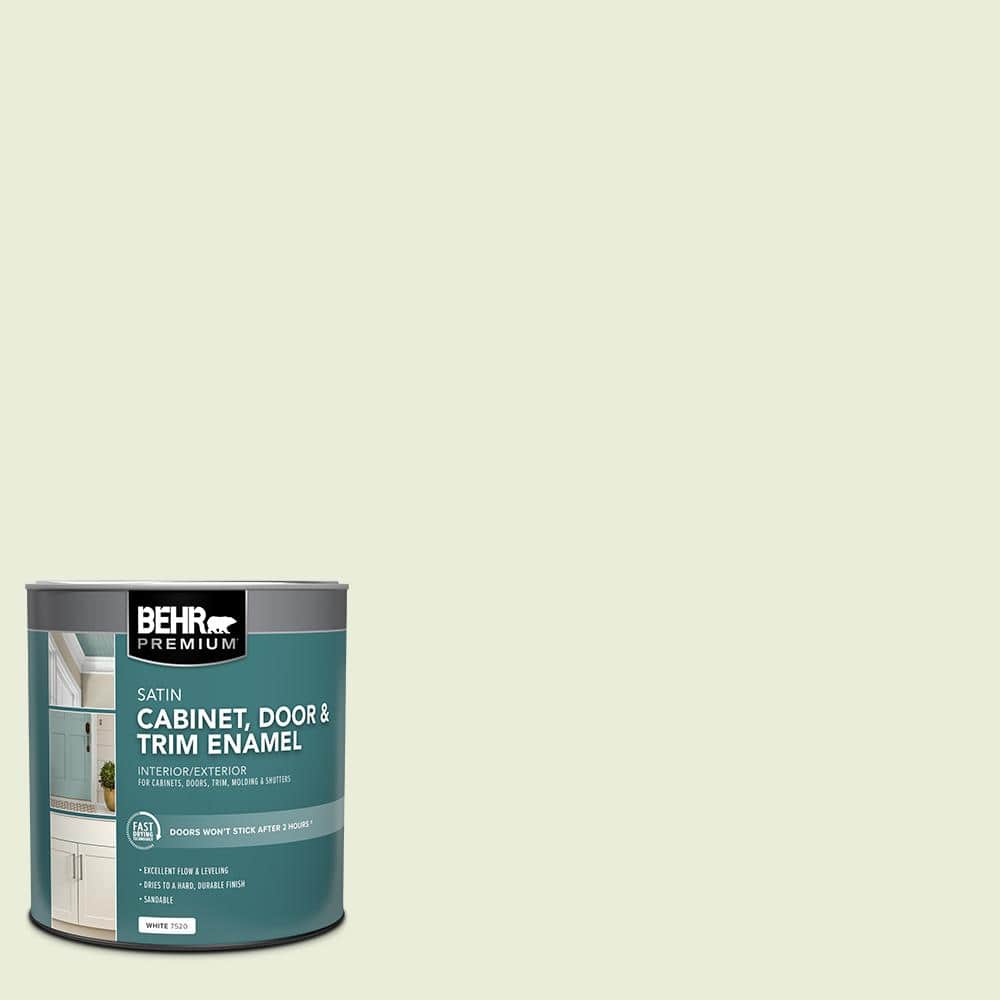 BEHR PREMIUM 1 qt. #M350-1 Grass Root Satin Enamel Interior/Exterior ...