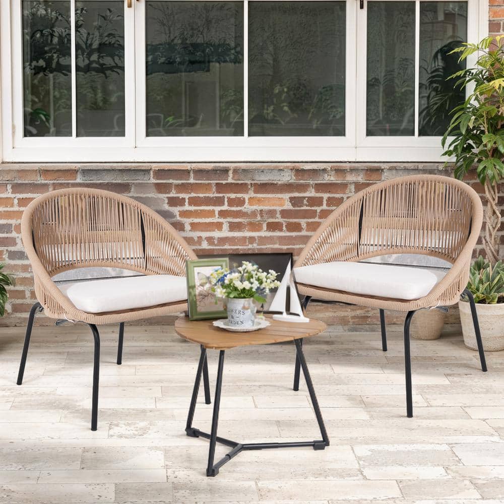 Rattan effect bistro set 3pc store