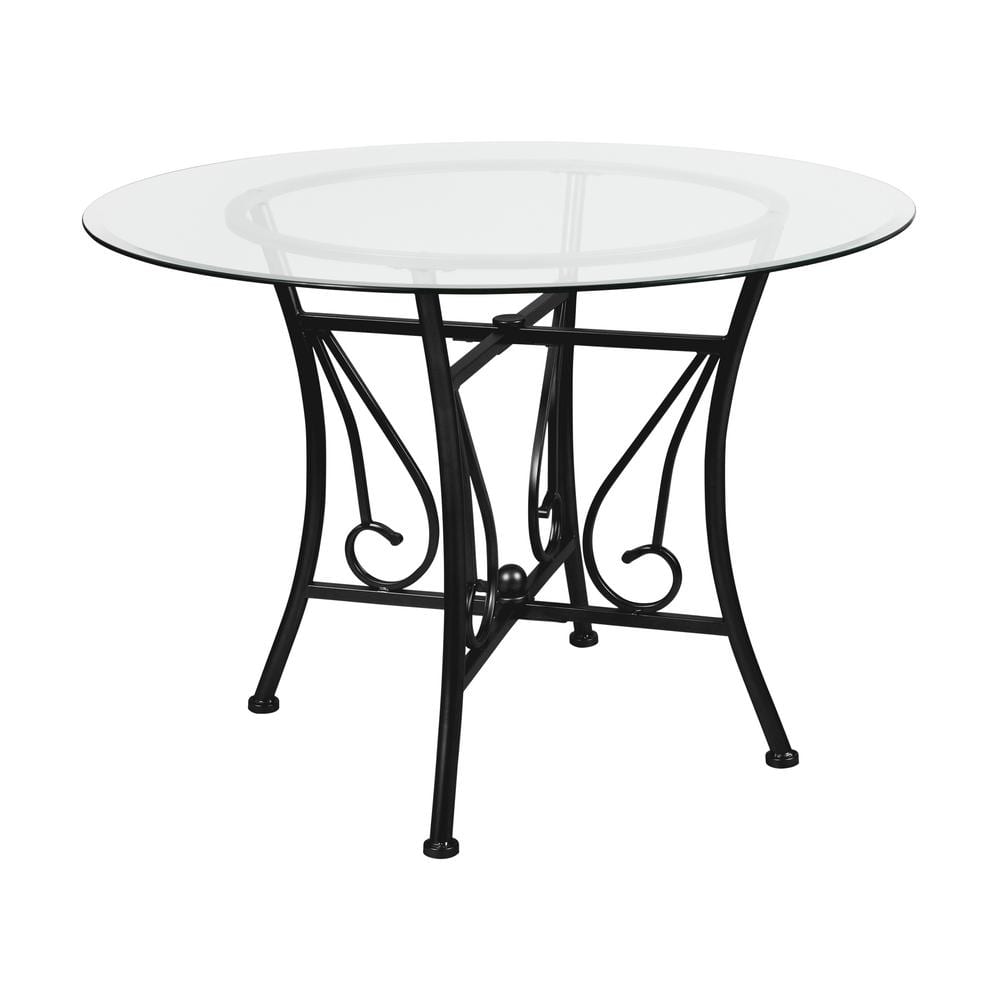 Carnegy Avenue Clear Top/Black Frame Dining Table CGA-XU-228552-CL-HD ...