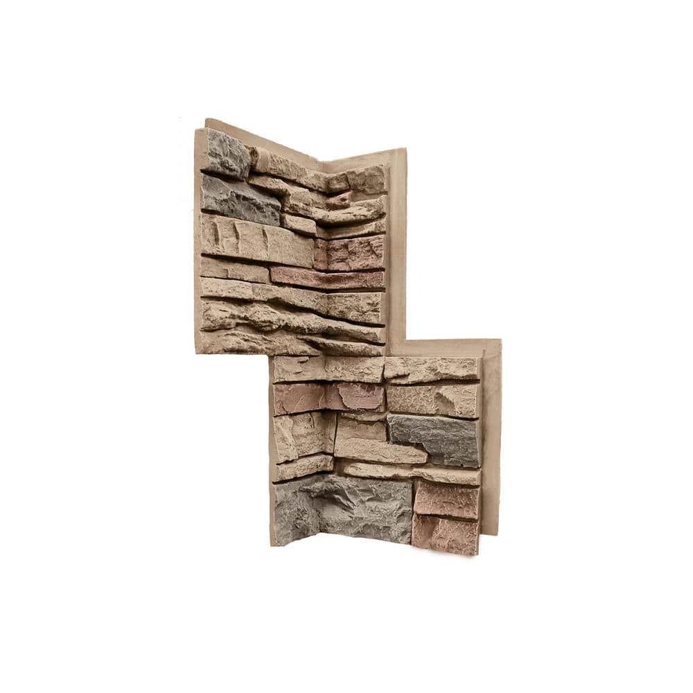 GenStone Stacked Stone Desert Sunrise 24 in. x 12 in. Faux Stone Siding ...