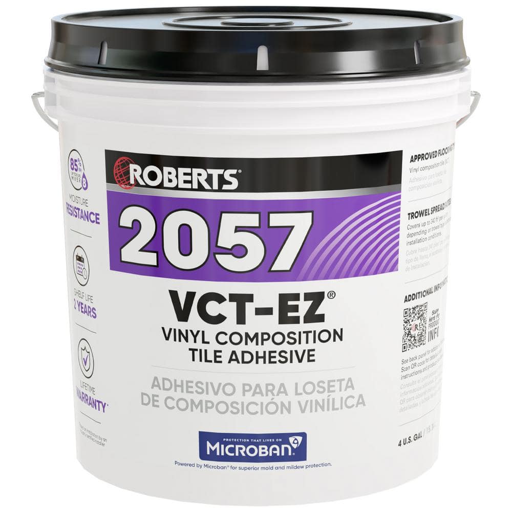 ROBERTS 4 Gal. (16 qt.) 24 Hour Dry Time Vinyl Composition Tile Floor ...