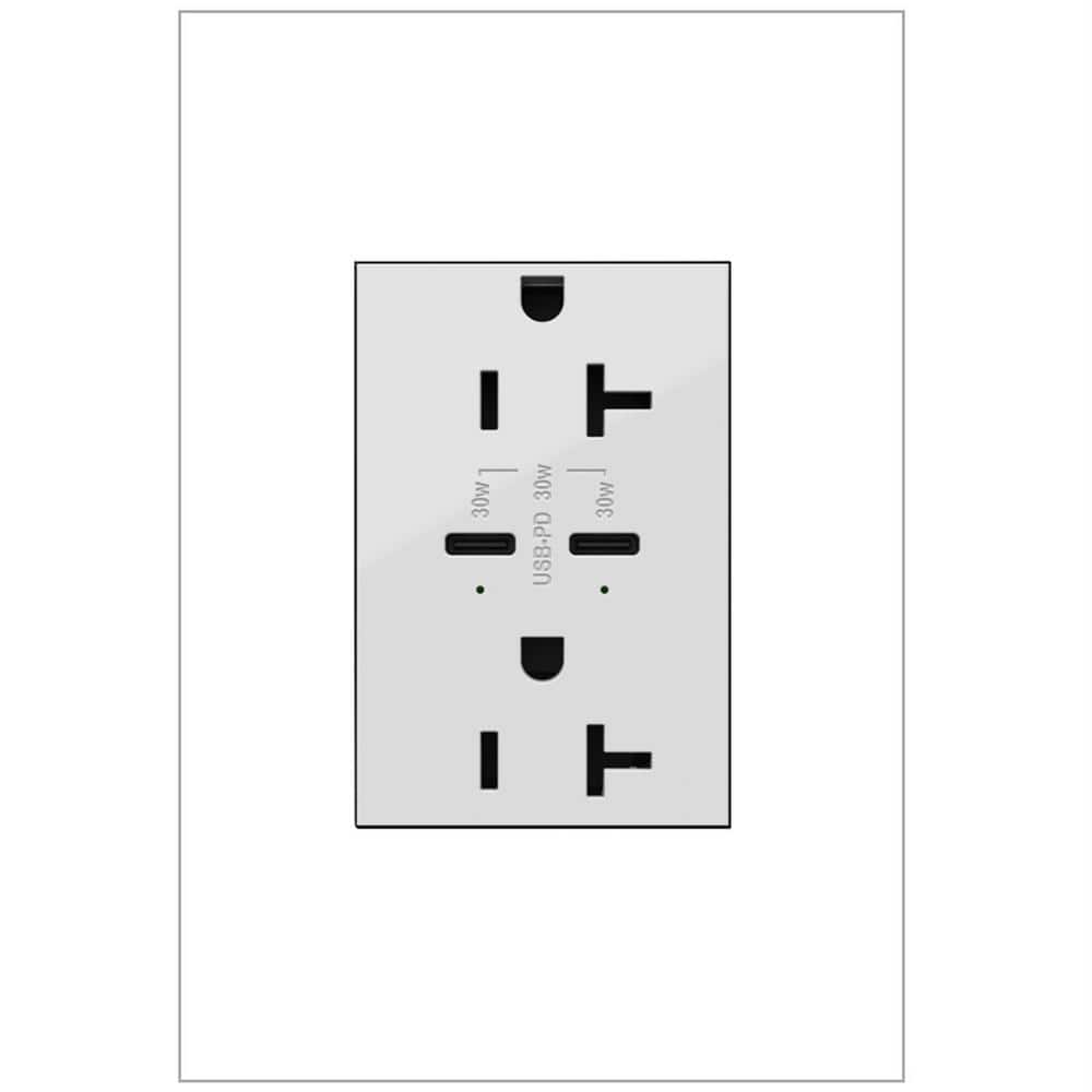 Legrand adorne 20 Amp Tamper-Resistant Duplex Outlet with Ultra-Fast 6A ...