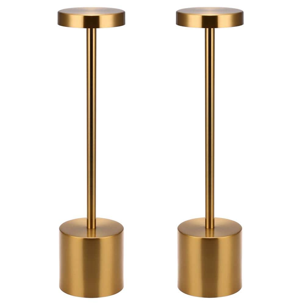 Briignite 13.4 in. Gold Rechargeable I-Shaped Metal Table Lamps ...
