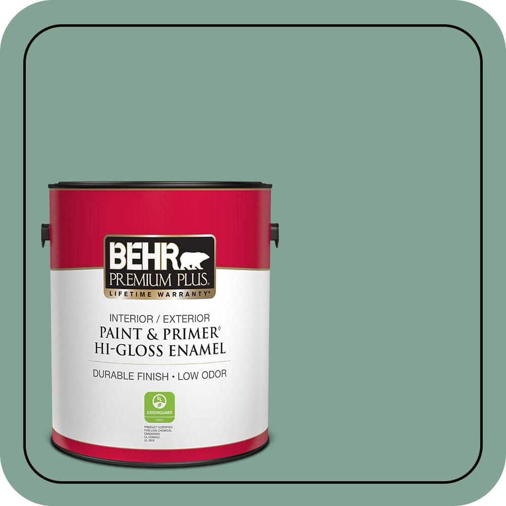 BEHR PREMIUM PLUS 1 gal. #470F-4 Aspen Aura Hi-Gloss Enamel Interior ...