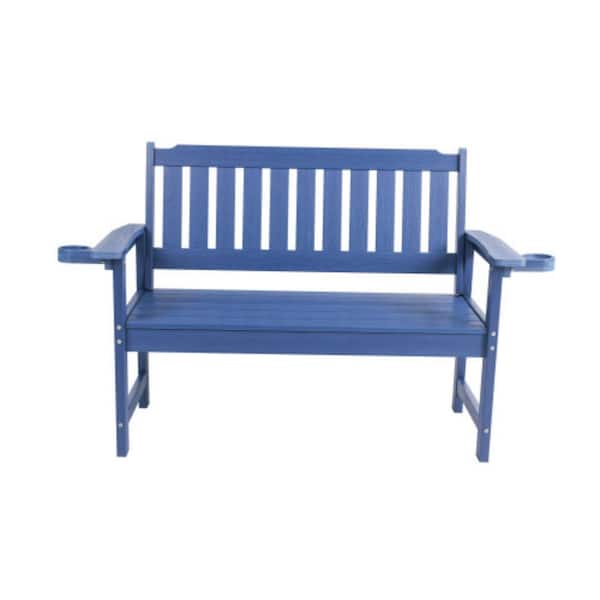 JUJABU Navy Blue Wood Bench Environmentally Friendly and Recyclable ...
