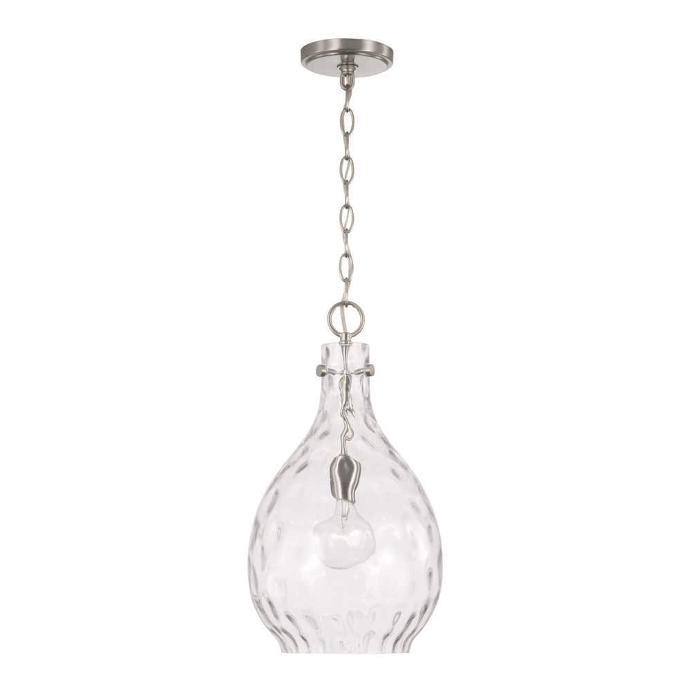 HOMEPLACE LIGHTING Brentwood 9.75 in. W x 18 in. H 1-Light Pendant in ...