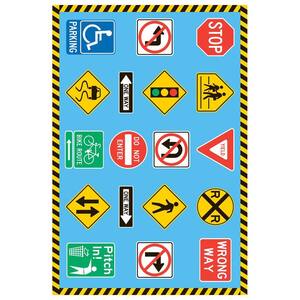 LA Rug Fun Time Sign Language Multi Colored 3 ft. x 5 ft. Area Rug FT ...