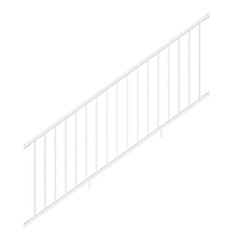 Deckorators Rapid Rail 8 ft. x 36 in. Textured White Aluminum Deck ...