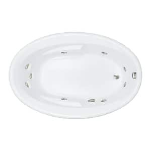 Comfortflo 60 in. x 42 in. Acrylic Oval Drop-in Whirlpool Bathtub with ...