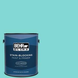 BEHR ULTRA 1 qt. #MQ4-22 Key Largo Satin Enamel Exterior Paint & Primer ...