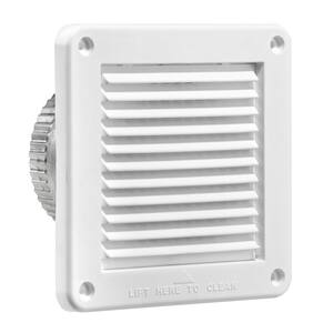 Lambro 6 in. White Plastic Fresh Air Intake Vent with Mini Louvers and ...
