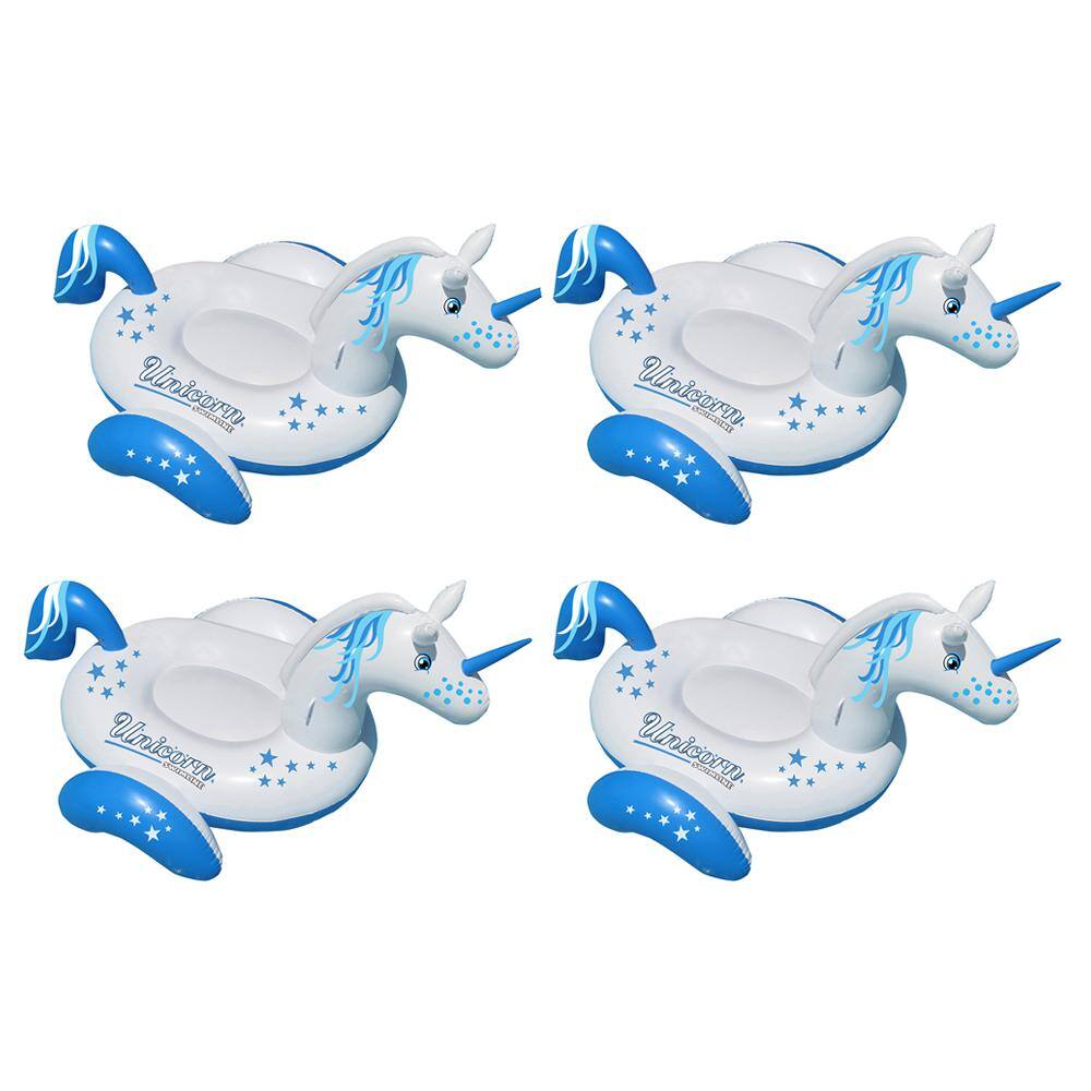 Swimline Blue/White Giant Inflatable Magical Unicorn Ride Swimming Pool ...