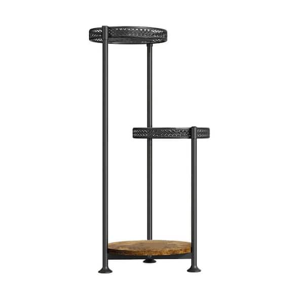 3-Tier Gray Metal Plant Stand (14.7 in. H W x 28.5 in. H) L08PCXC97Y ...