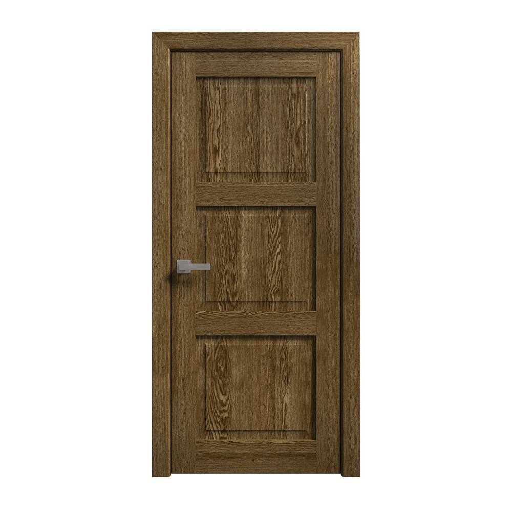 Sartodoors 32 in. x 80 in. Painted White Oak Solid Wood Swing Door with ...