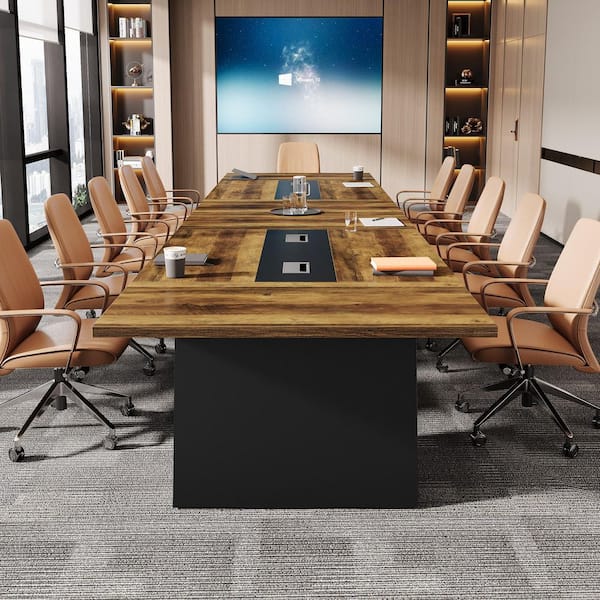 BYBLIGHT Moronia 94.5 in. Extra Long Conference Table, Modern Meeting ...