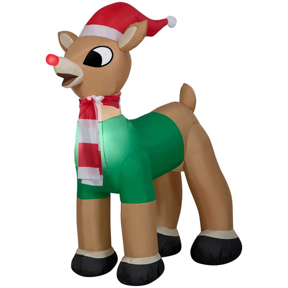 Gemmy 3.5 ft. Tall x 2.7 ft. Wide Airblown Rudolph the Red Nosed ...