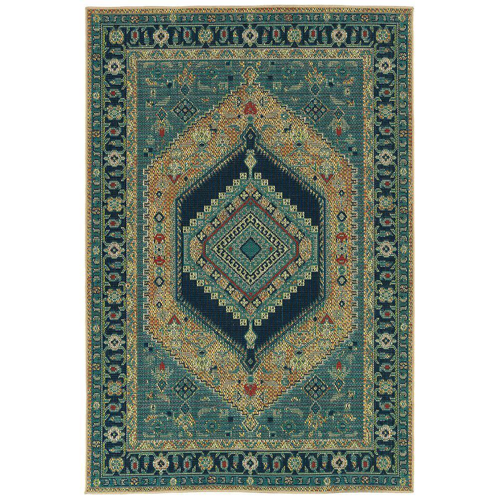 Kaleen Lee Boulevard Collection Blue 4 ft. x 6 ft. Oriental Indoor ...