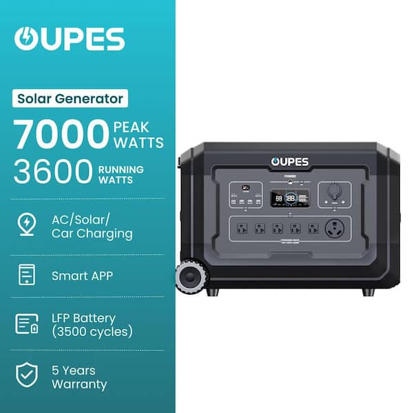 OUPES 3600-Watt Battery Generator Mega 3 Solar Generator LiFePO4 ...