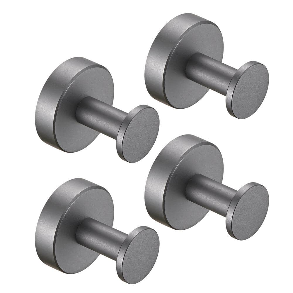 Zalerock Round 4-Piece Wall-Mounted Bathroom Robe Hook and Towel Hook ...