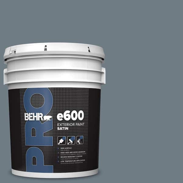 BEHR PRO 5 gal. #N490-5 Charcoal Blue Satin Enamel Exterior Paint ... BEHR PRO 5 gal. #N490-5 Charcoal Blue Satin Enamel Exterior Paint ...