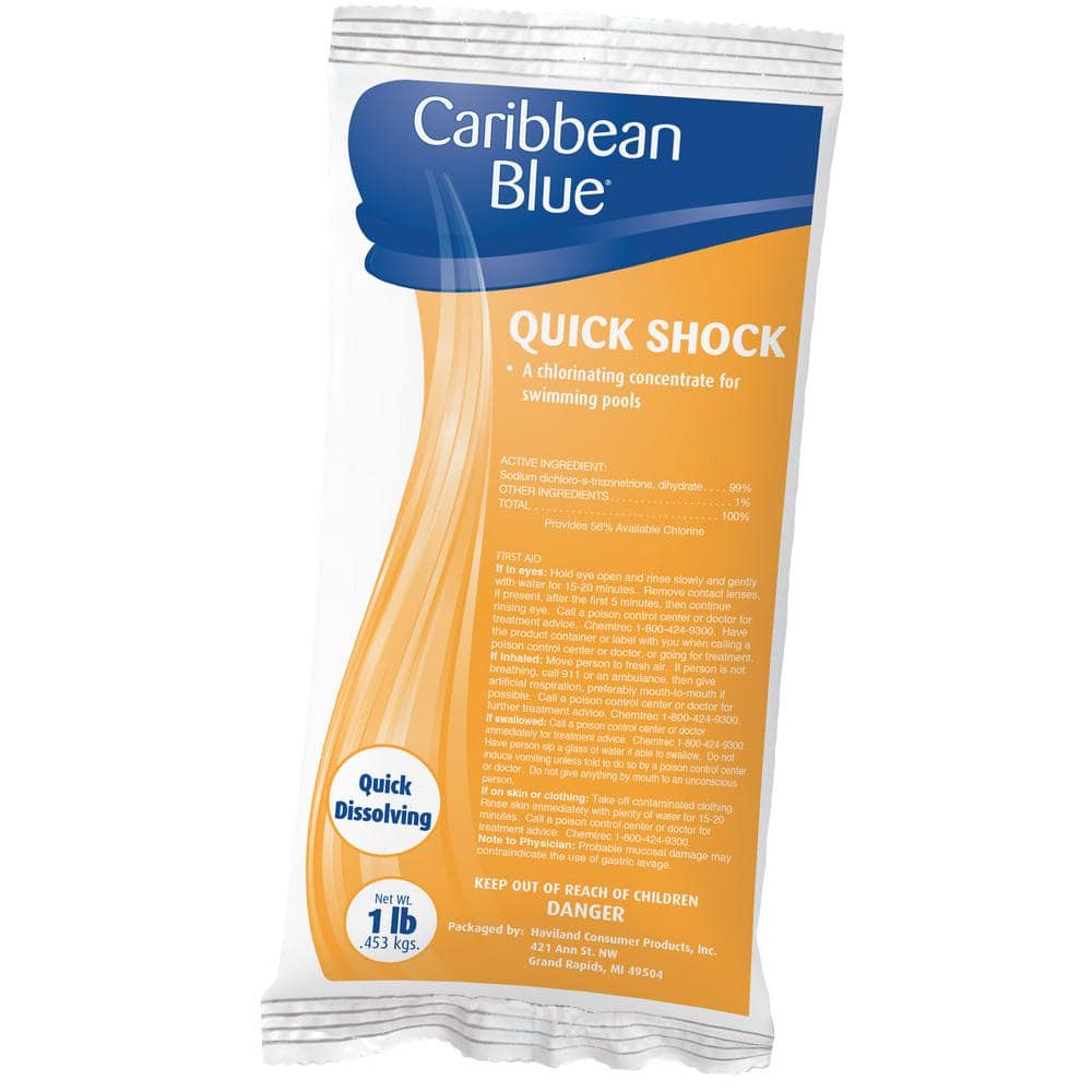 CARIBBEAN BLUE 16 oz. Quick Dissolving Concentrated Pool Shock (1-Pack ...
