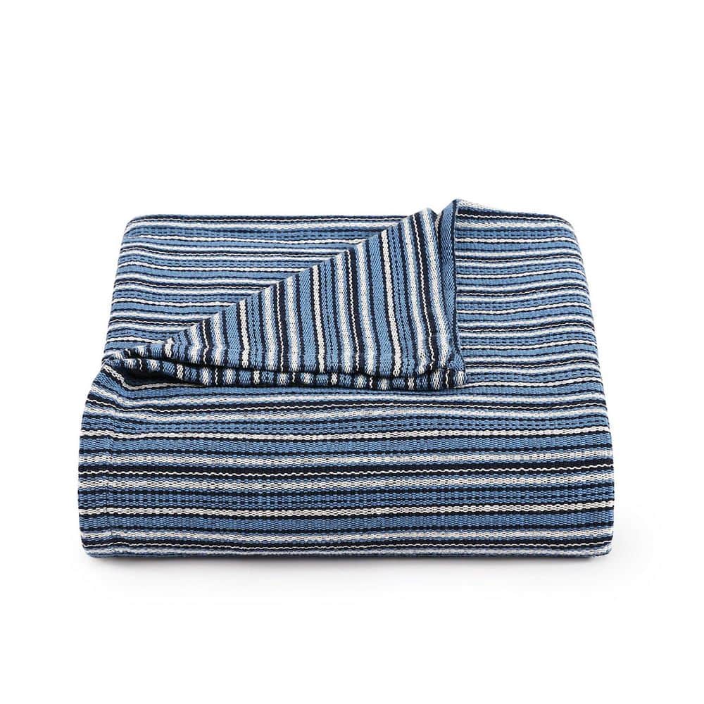 Tommy Hilfiger Nantucket Stripe Alcove Blue Cotton Twin Blanket ...