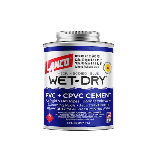 Lanco 8 oz. Wet-Dry Blue PVC Cement SM248-7 - The Home Depot