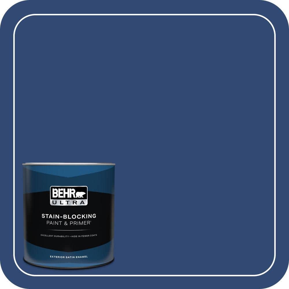 BEHR ULTRA 1 qt. #S-H-580 Navy Blue Satin Enamel Exterior Paint ...