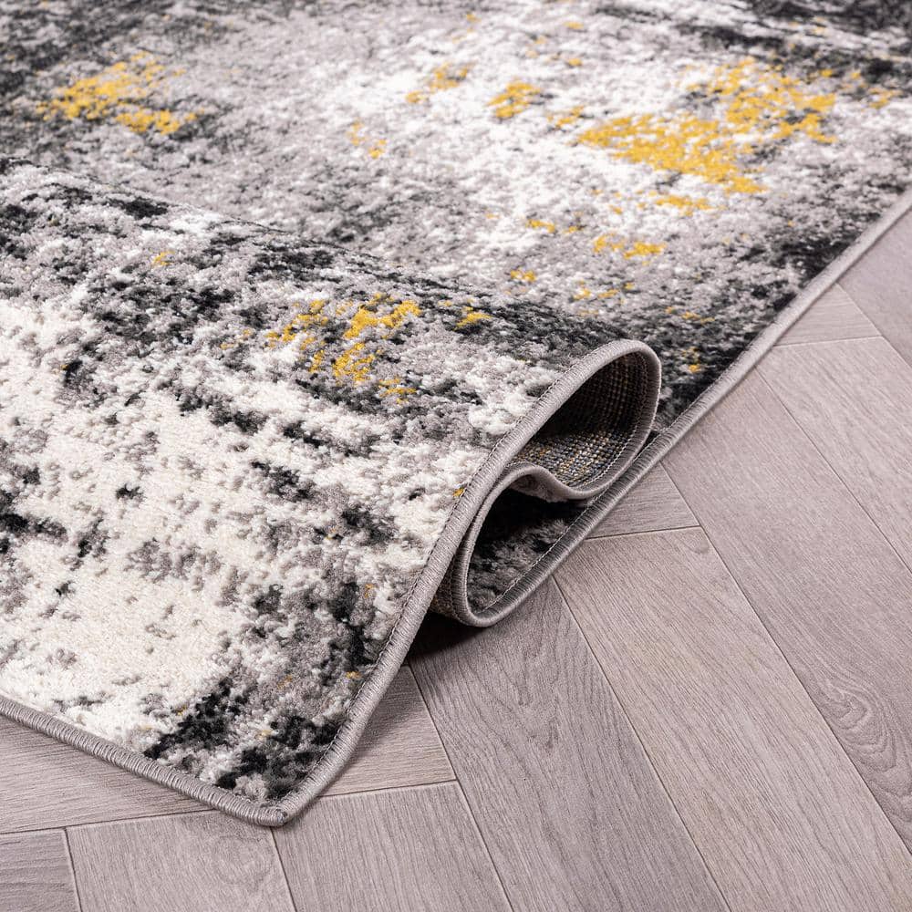 World Rug Gallery Adare Contemporary Abstract Yellow 2 ft. 7 in. x 4 ft ...