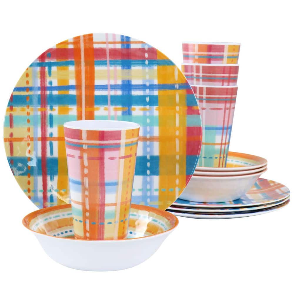 Laurie Gates California Designs Casablanca 12 Piece Melamine Dinnerware ...