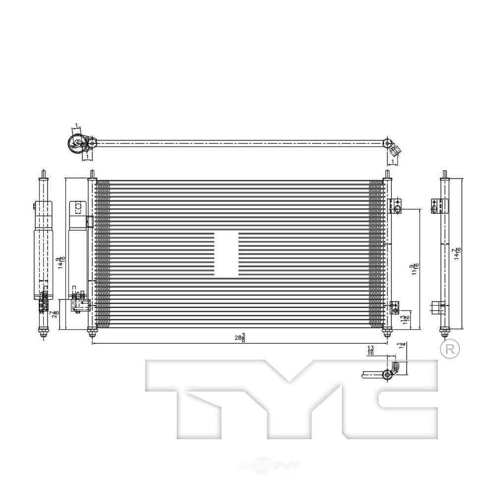 TYC A/C Condenser 2007-2012 Nissan Sentra 2.0L 2.5L 3628 - The Home Depot