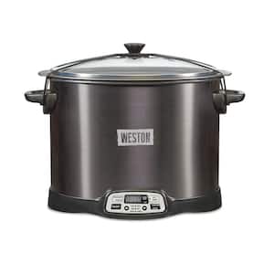Weston 2-in-1 6 qt. Black Programmable Slow Cooker with Smoker 03-2500 ...