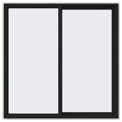 JELD-WEN 60 in. x 60 in. V-2500 Series Bronze FiniShield Vinyl Left ...