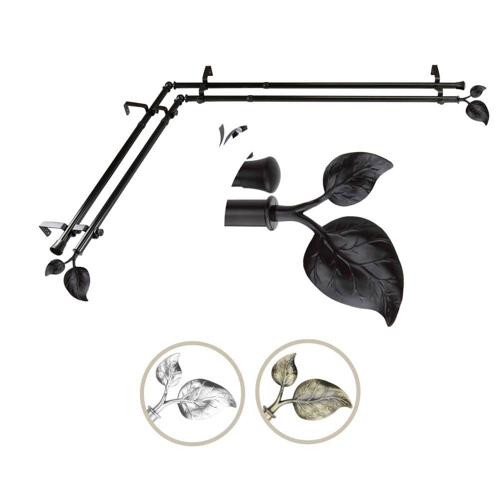 Rod Desyne 13/16" Dia Adjustable 66" to 120" Double Corner Window ...