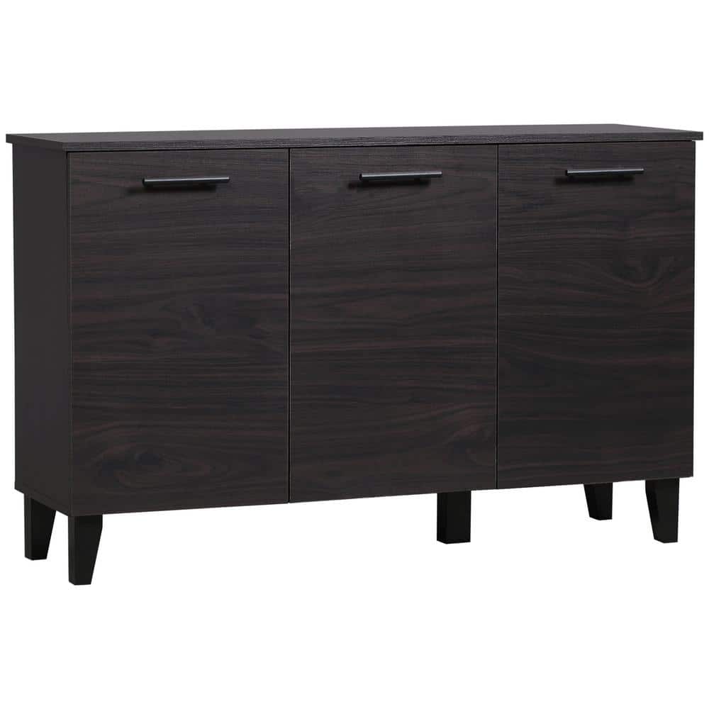 HOMCOM Dark Walnut Buffet with Adjustable Shelf Coffee Bar 835-689V00DW ...