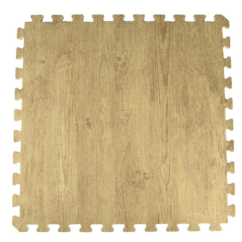 Greatmats Foam Tiles Driftwood Light Wood Grain 24 in. W x 24 in. L ...