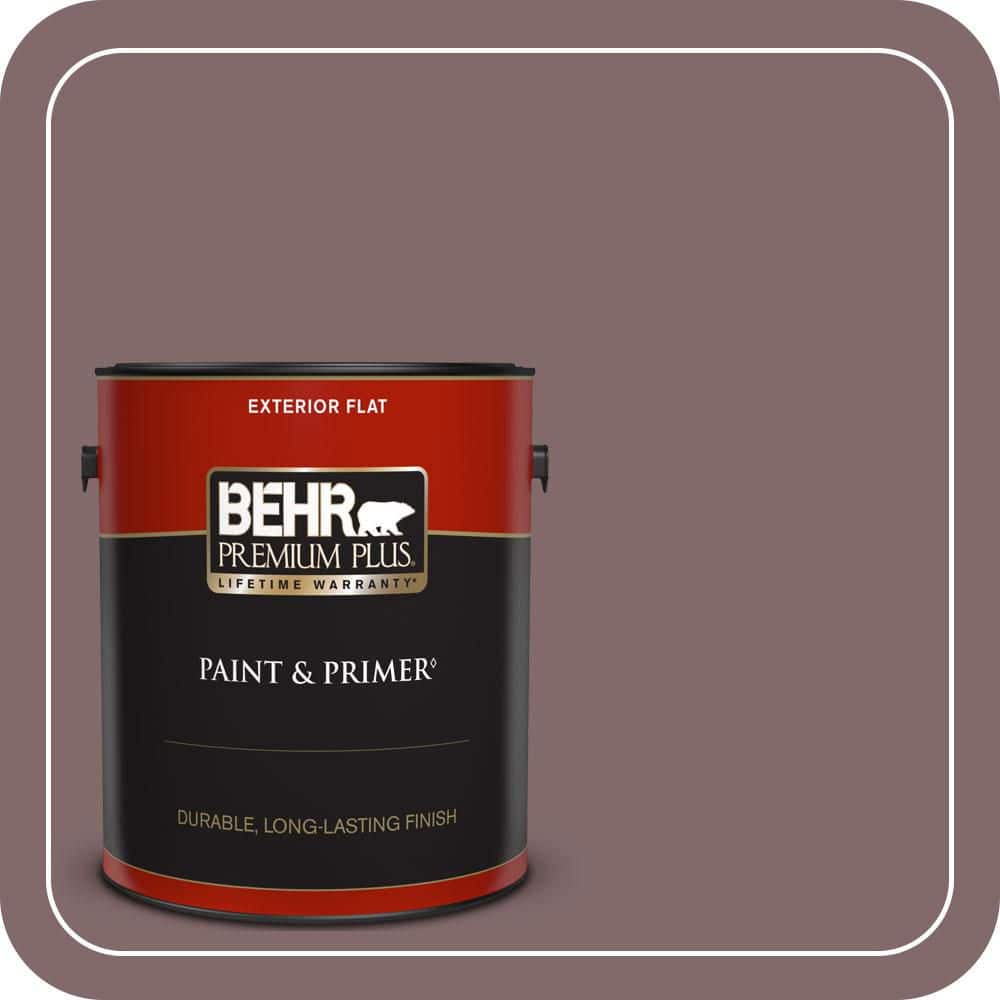 BEHR PREMIUM PLUS 1 gal. #N120-6 Raisin in the Sun Flat Exterior Paint ...