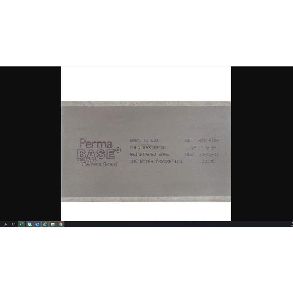 Permabase "1/2"" 3x5 National Gypsum PermaBase Cement Board" 50000056 ...