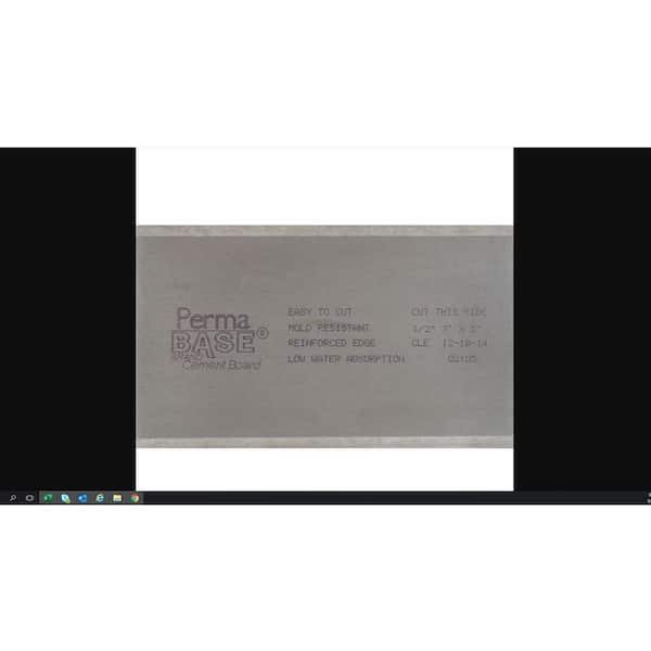 Permabase "1/2"" 3x5 National Gypsum PermaBase Cement Board" 50000056 ...