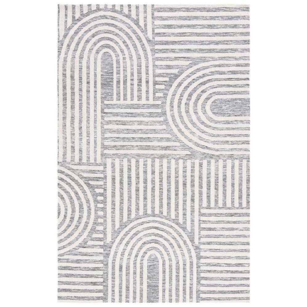 SAFAVIEH Audrey 5 ft. x 7 ft. Gray/Ivory Geometric Parallel Area Rug ...