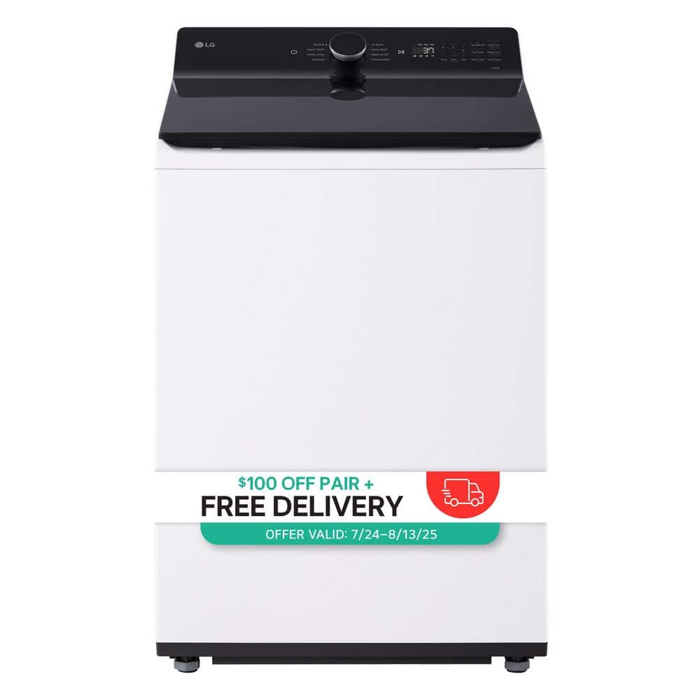 LG 5.3 cu. ft. SMART Top Load Washer in Alpine White with Agitator ...