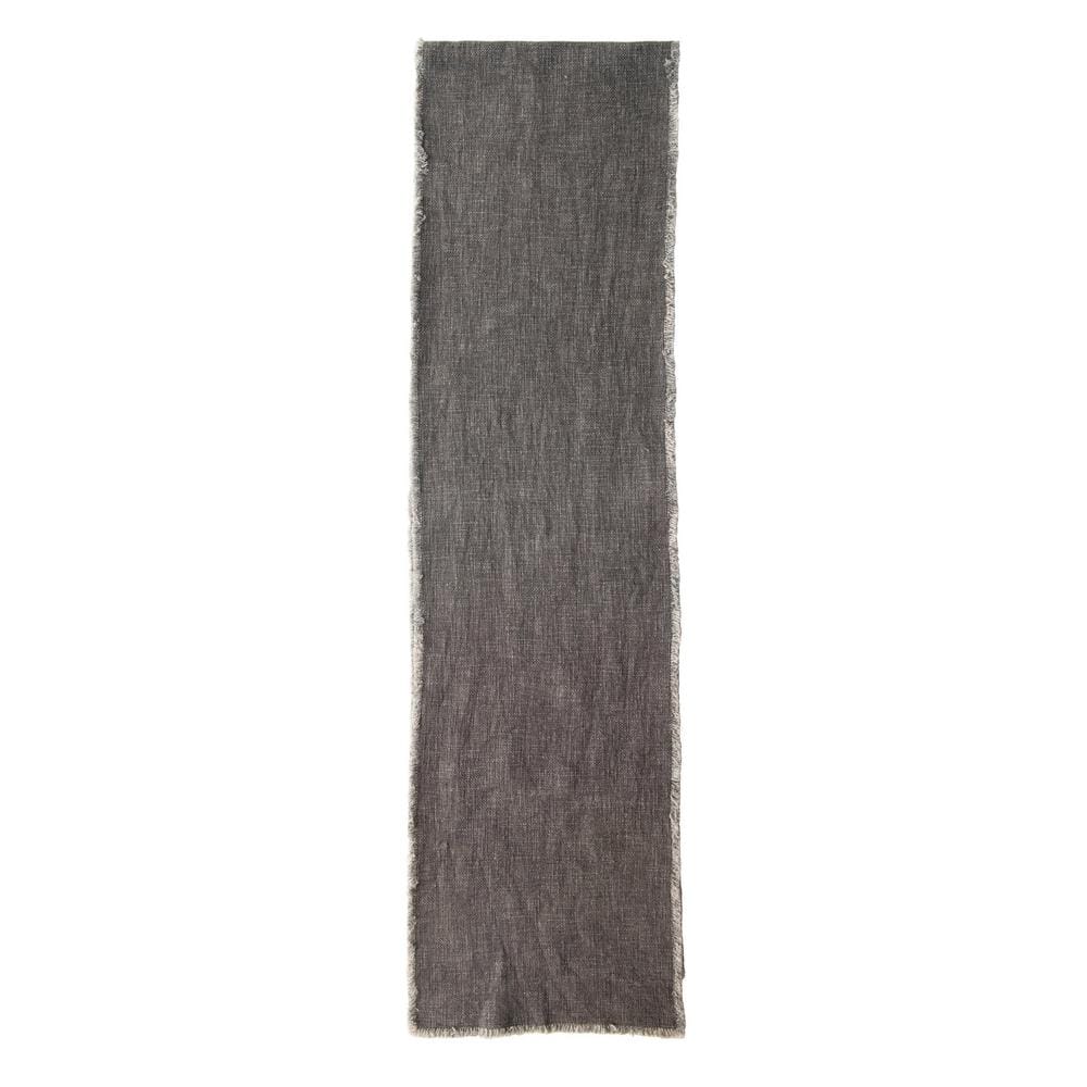 Storied Home 14 in. W x 108 in. L Gray Linen Blend Table Runner with ...