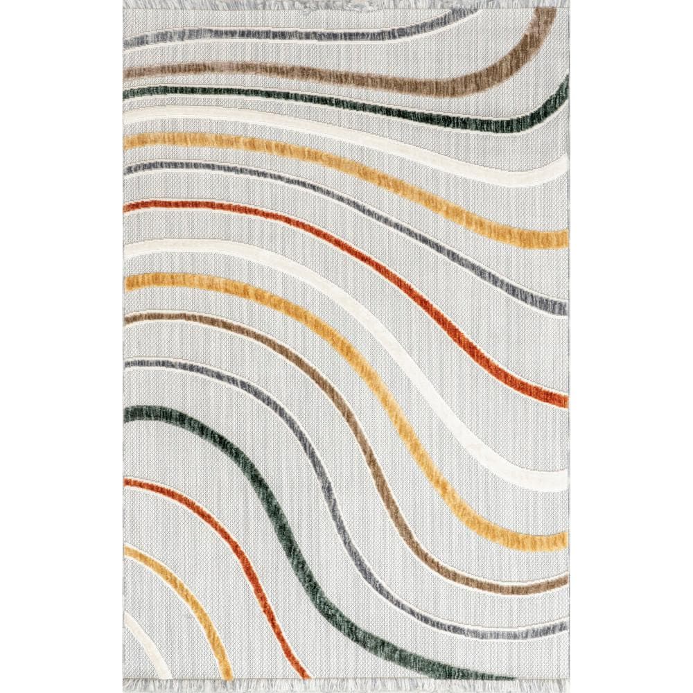 nuLOOM Bebe Light Gray 5 ft. x 8 ft. Contemporary Abstract Area Rug ...