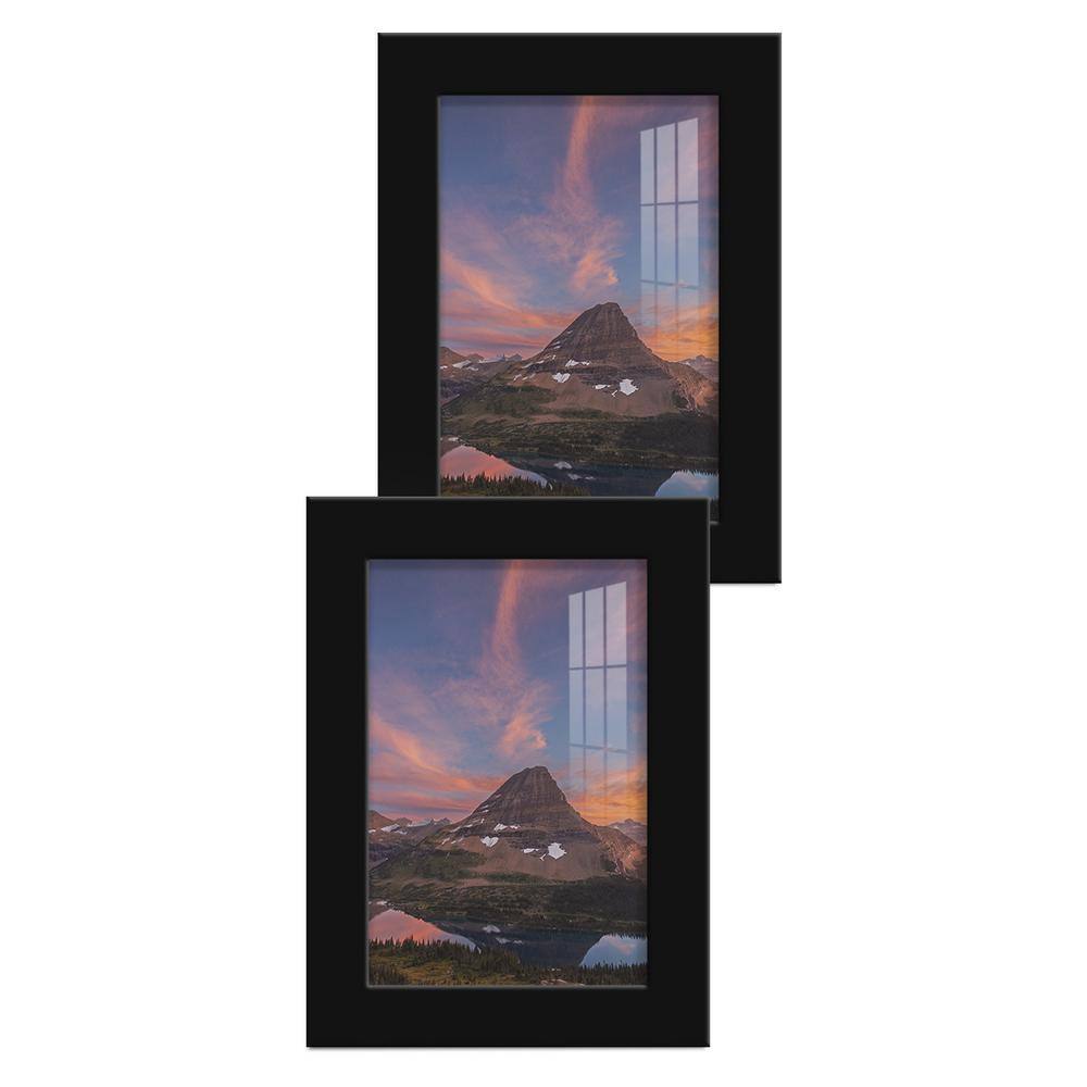 Wexford Home Modern 5 in. x 7 in. Black Picture Frame (Set of 2 ...