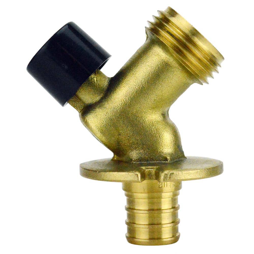 3/4 in. Brass PEX Barb x 3/4 in. Garden Hose Thread Quarter-Turn ...