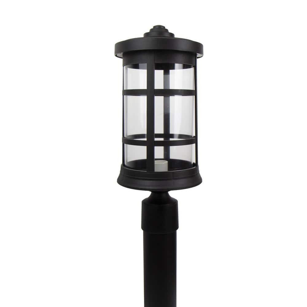 SOLUS Artisan Cylinder 1-Light Black Hardwired Outdoor Weather ...