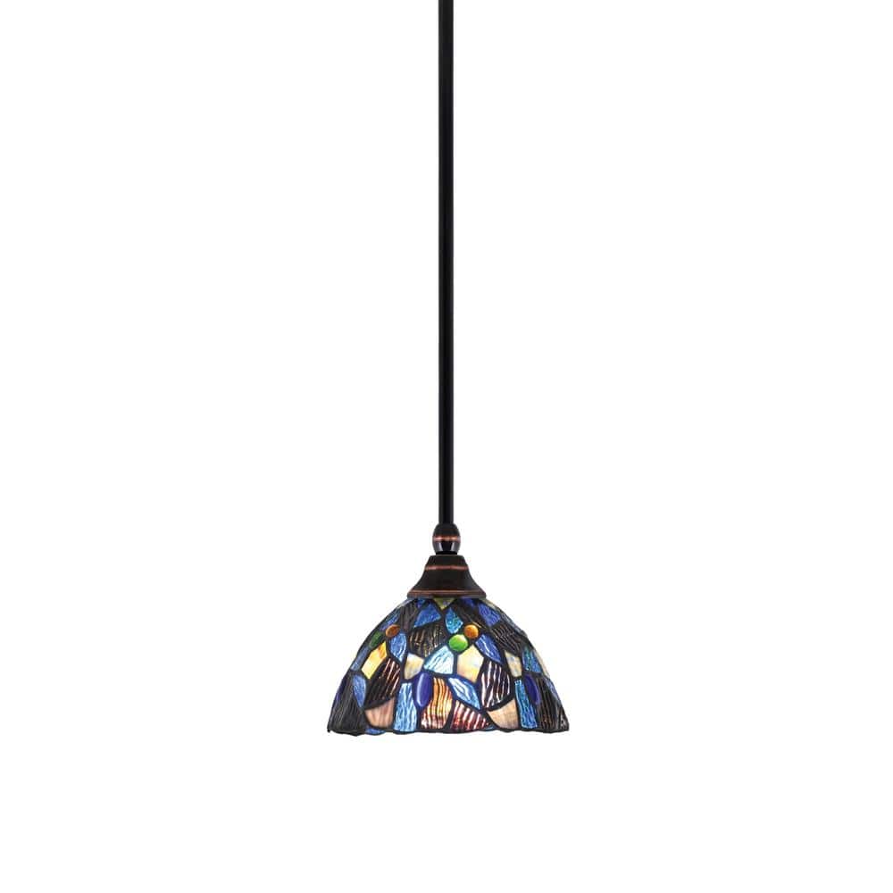 Sparta 100-Watt 1 Light Black Copper Shaded Pendant, Mini Pendant Light ...