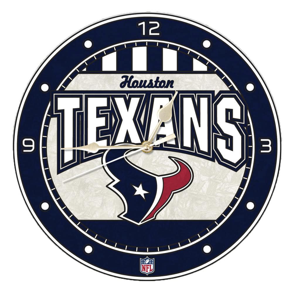 The Memory Company NFL-12 in. Texans Art Glass Clock NFL-HTE-274 - The ...