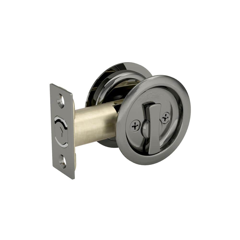 Onward 2-7/16 in. (62 mm) Antique Nickel Round Pocket Door Pull with ...