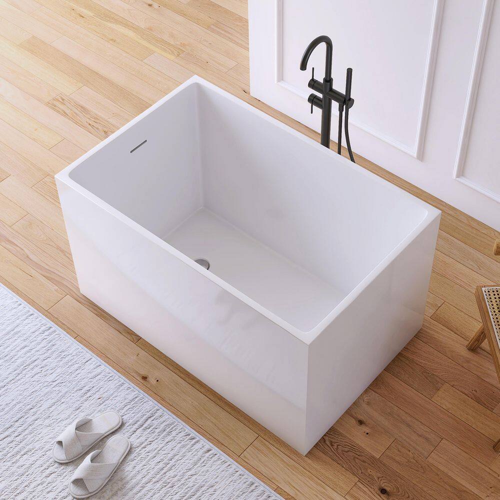 MEDUNJESS Ivan 43 in. x 28 in. Small Acrylic Flatbottom Freestanding ...